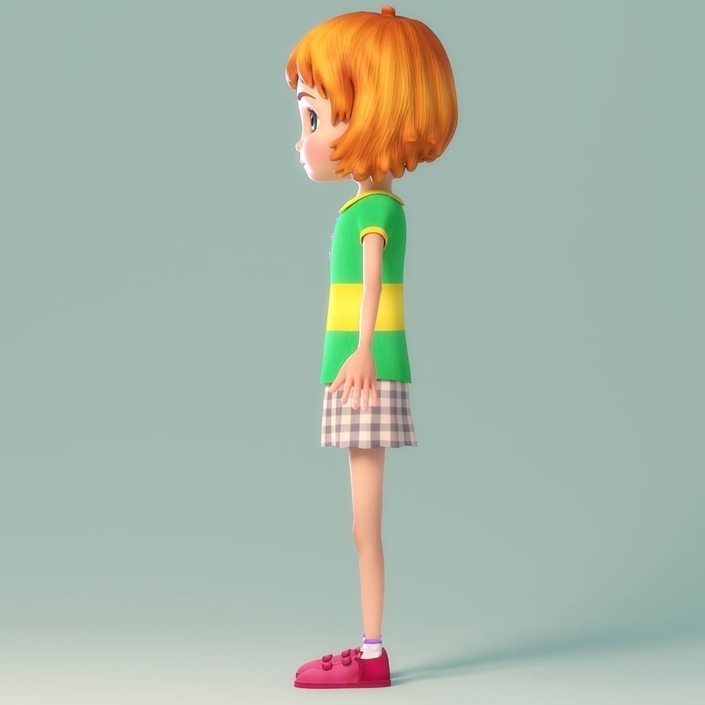 Cartoon Girl Rigged free 3D model rigged | CGTrader