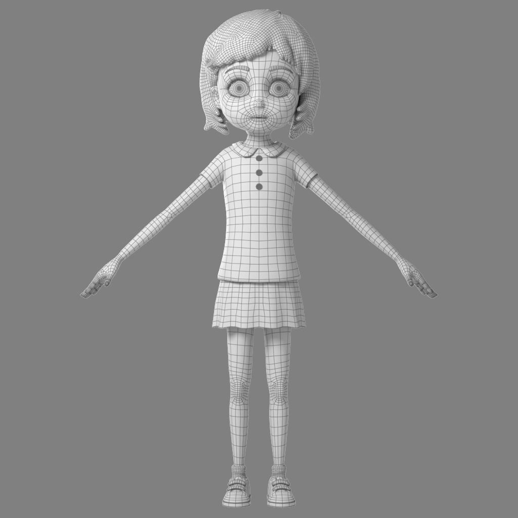 Cartoon Girl Rigged free 3D model rigged | CGTrader