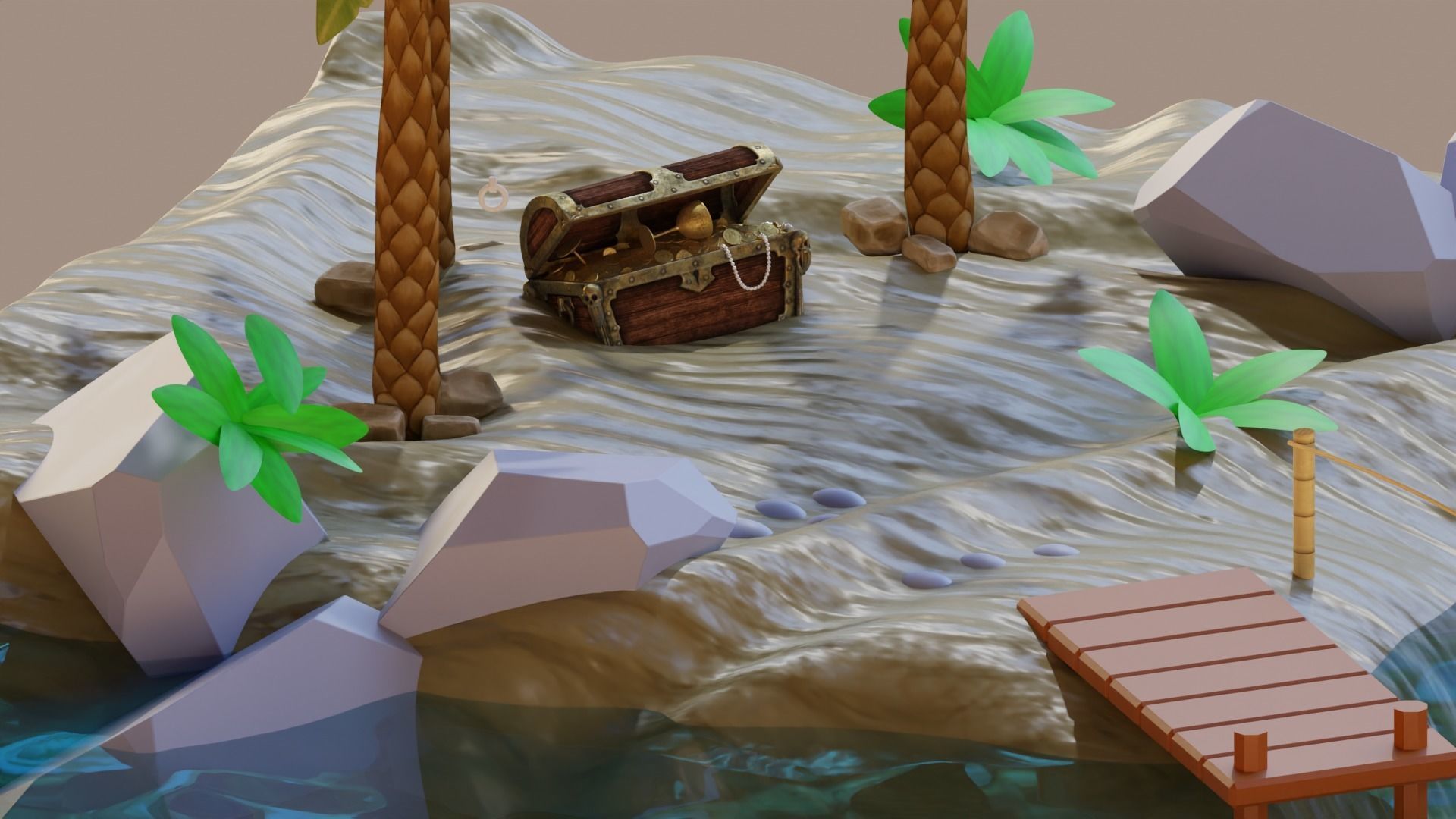 3D model Tropical scene VR / AR / low-poly | CGTrader