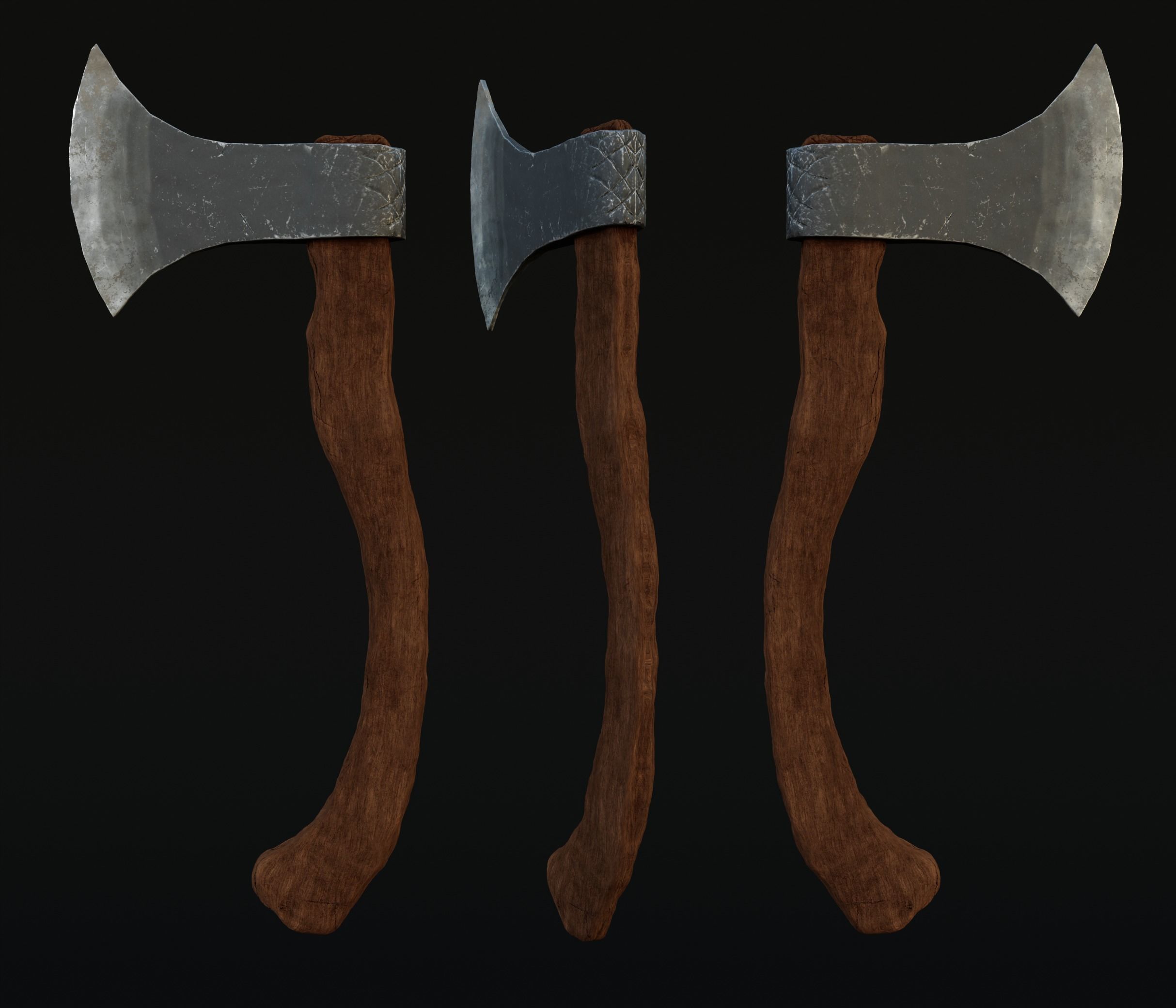 detailed realistic wooden ax 3D model | CGTrader