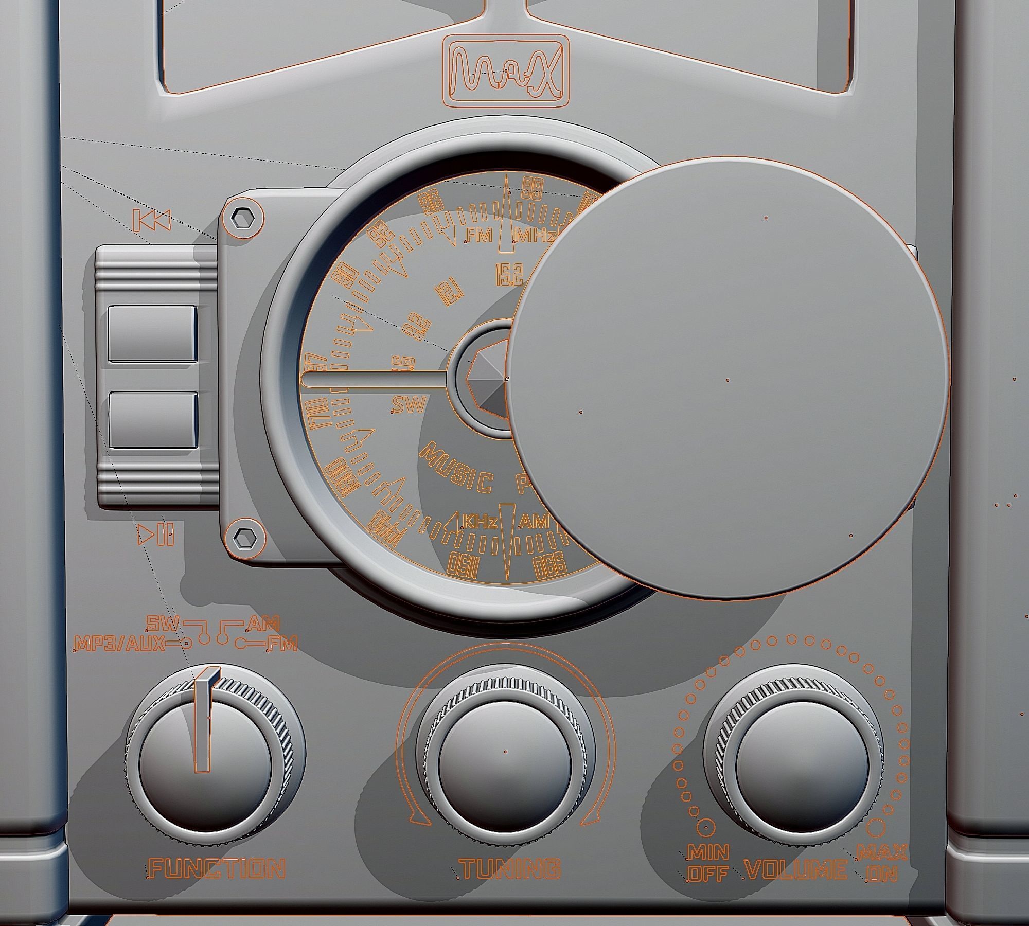 Portable radio receiver Max mr 420 3D model | CGTrader