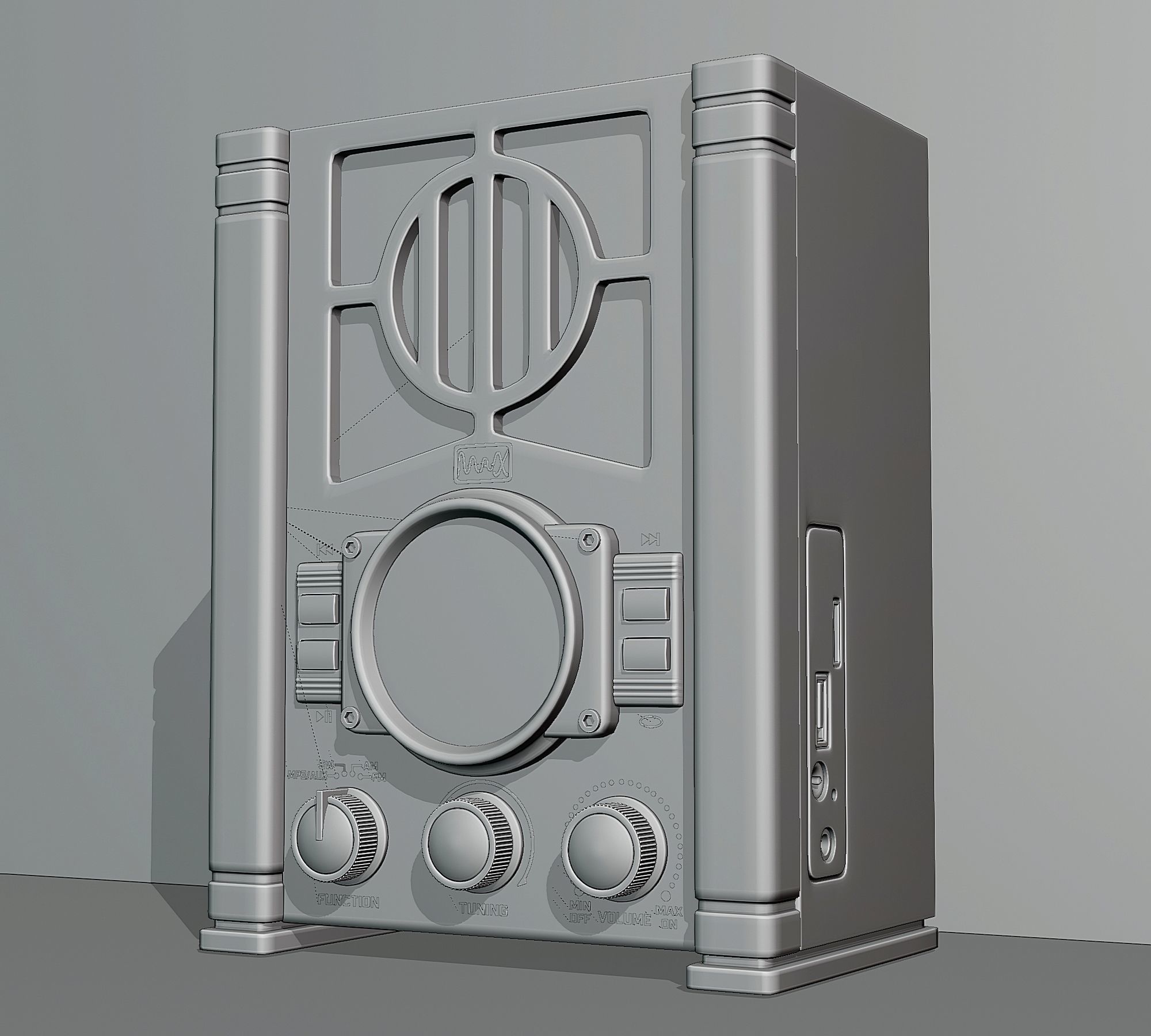 Portable radio receiver Max mr 420 3D model | CGTrader