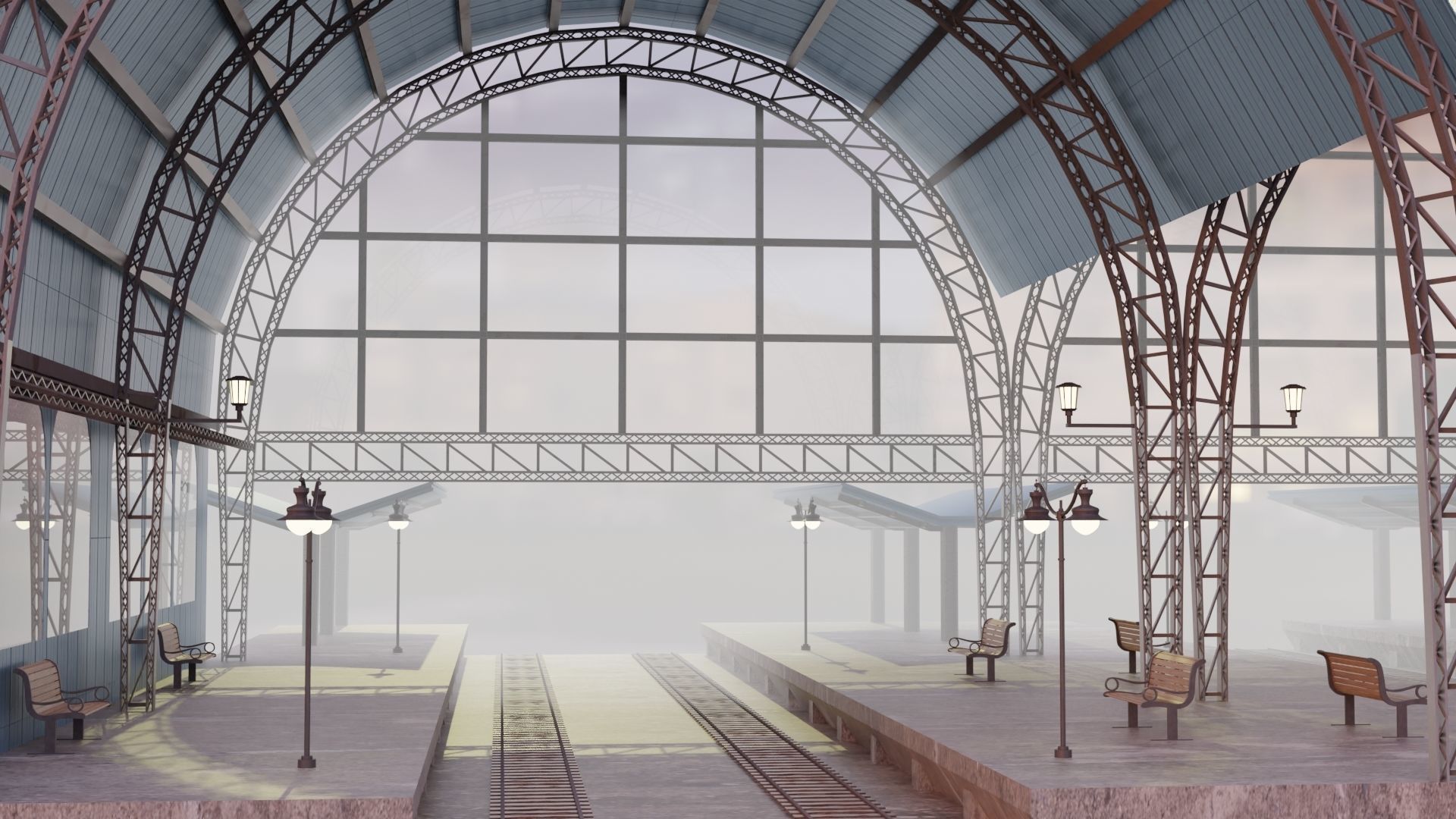Railway Station 3D model | CGTrader
