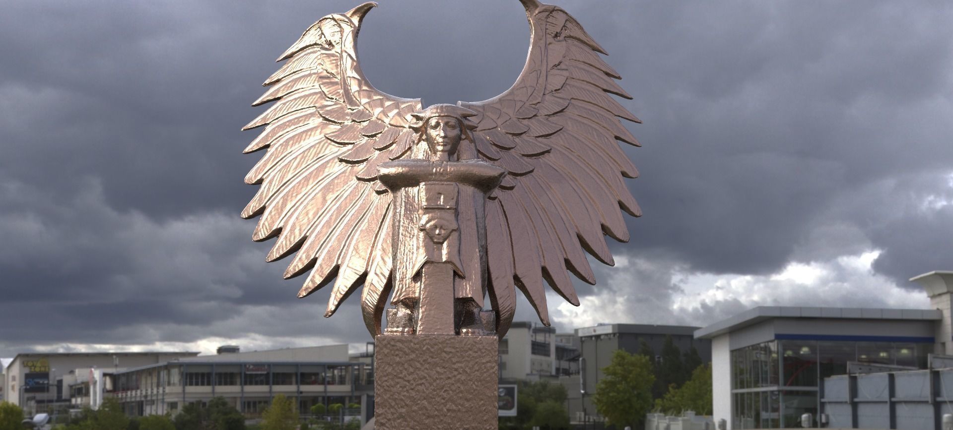 Egyptian Sun Statue 3 3D model | CGTrader
