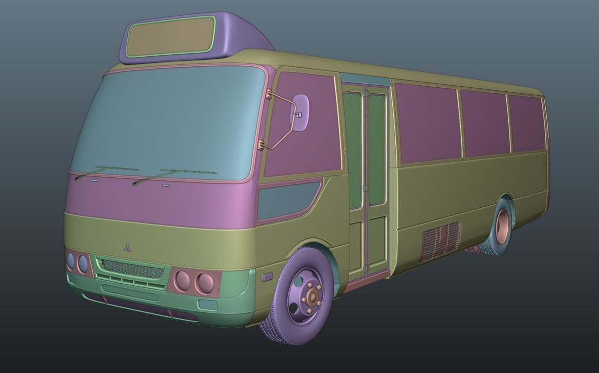Mitsubishi Fuso Rosa Hong Kong Bus Low Roof 3D model | CGTrader