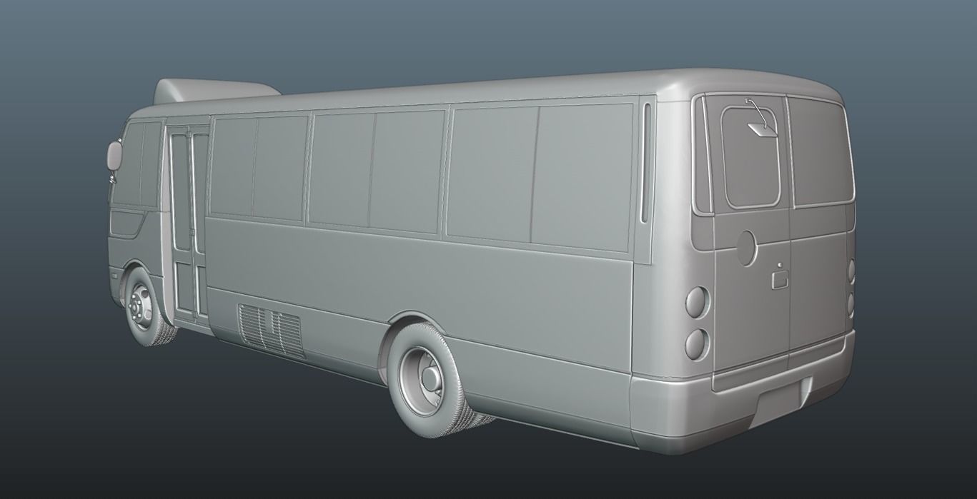 Mitsubishi Fuso Rosa Hong Kong Bus Low Roof 3D model | CGTrader