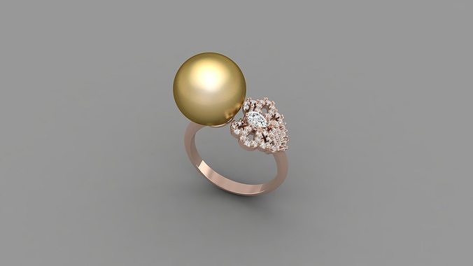 Pearl ring 3D model 3D printable | CGTrader