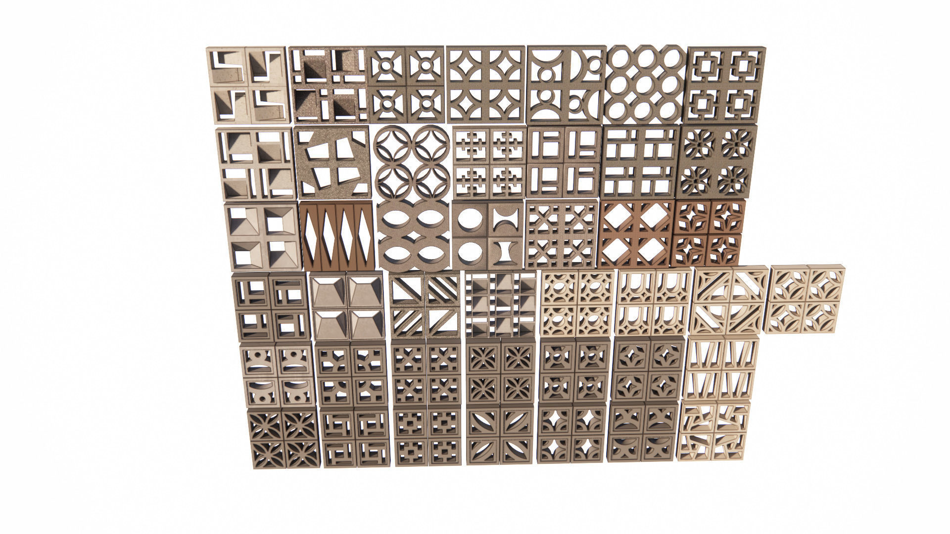 Brick Roster partitions wall 3d model 3D model | CGTrader