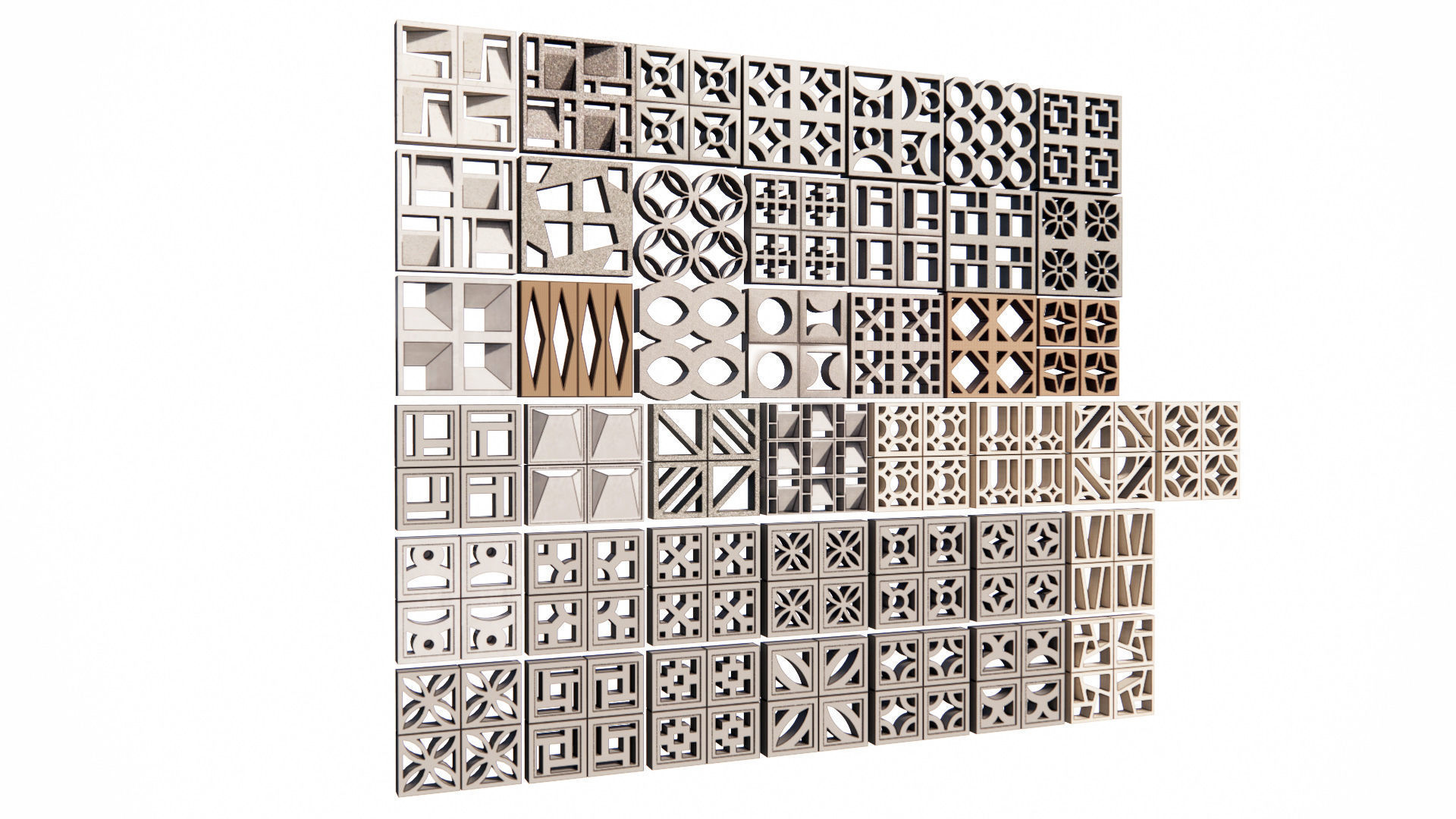 Brick Roster partitions wall 3d model 3D model | CGTrader