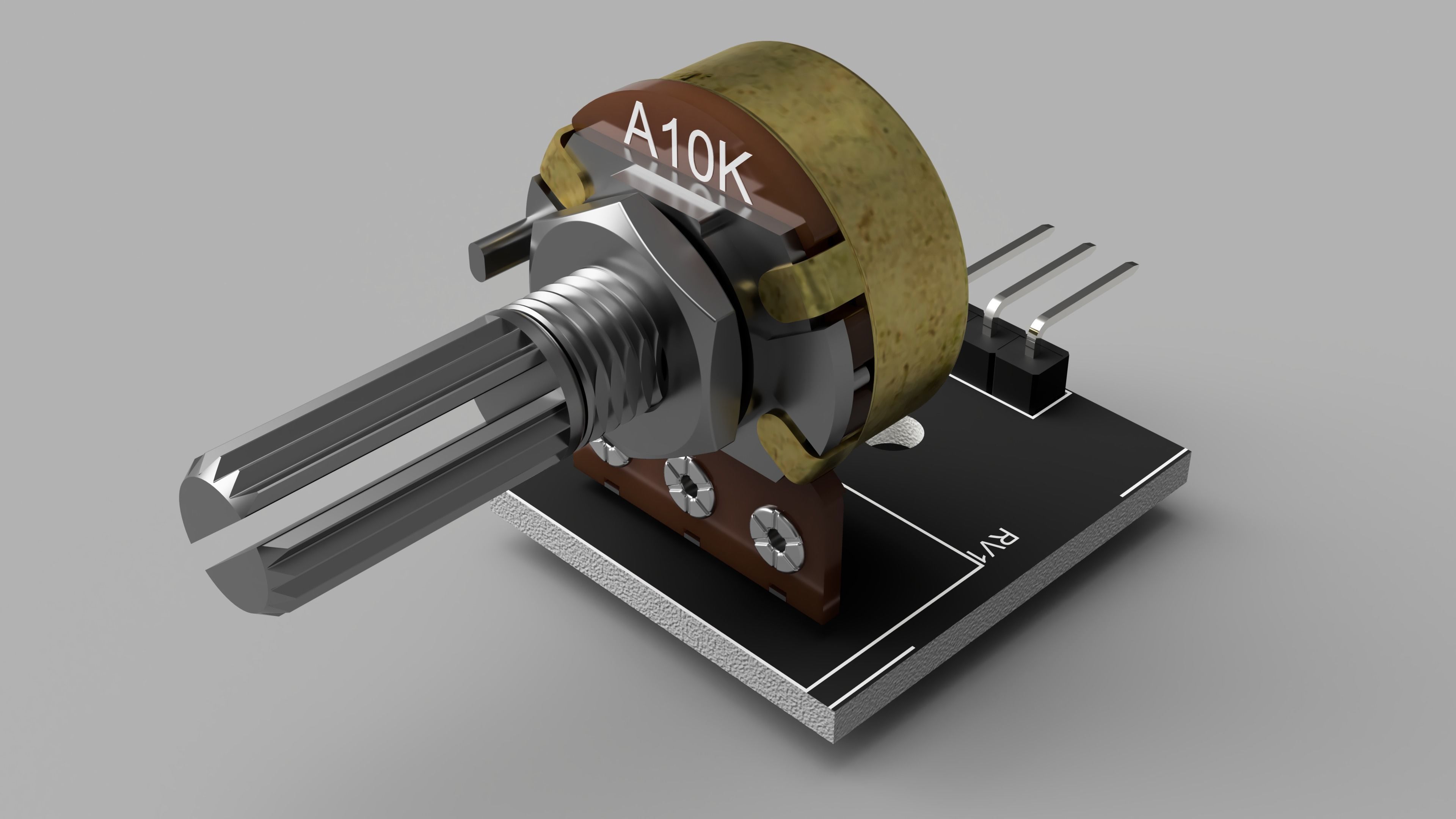 10K Potentiometer with PCB Board 3D model 3D printable | CGTrader