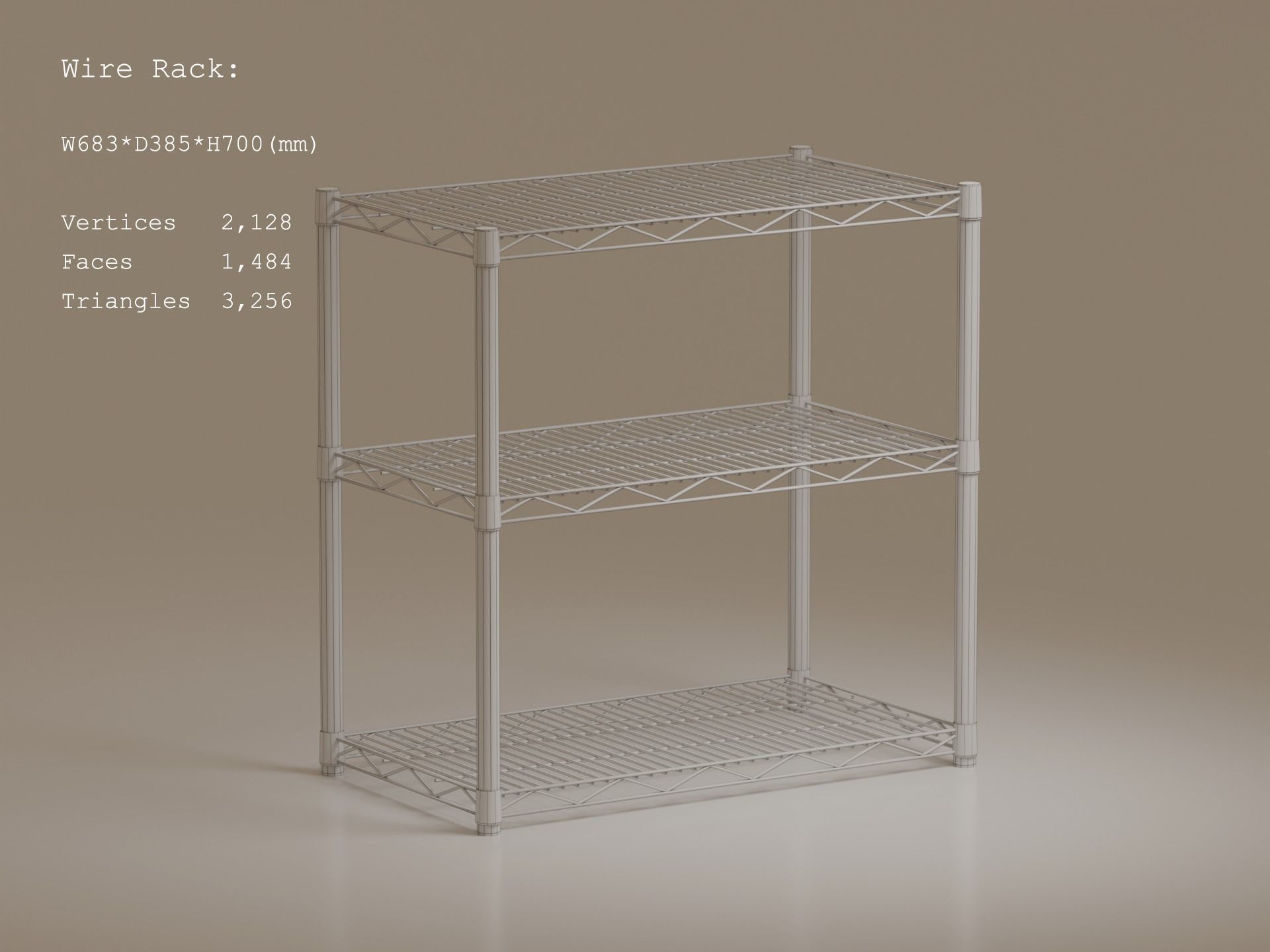 3D model Low Poly Wire Rack VR / AR / low-poly | CGTrader