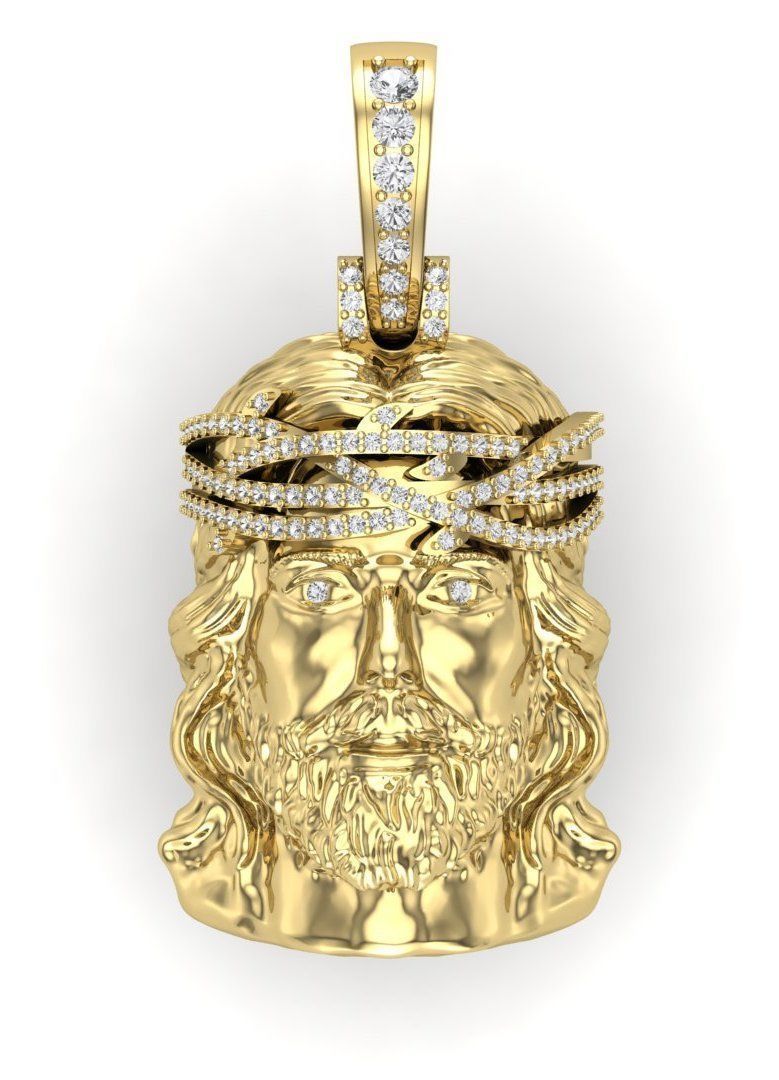 Jesus Chris Pendant with Diamonds 3D model 3D printable | CGTrader
