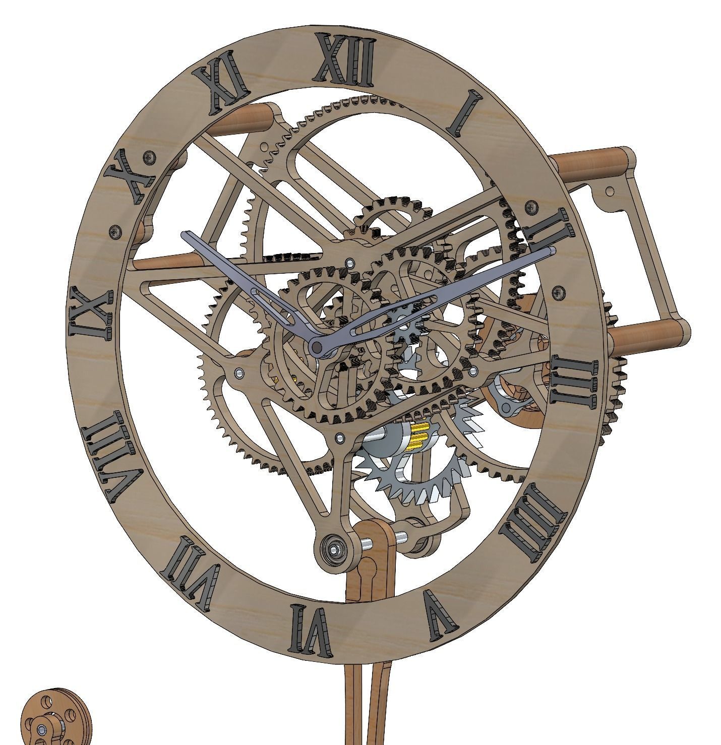 3D Mechanical clock mechanism 3D model | CGTrader