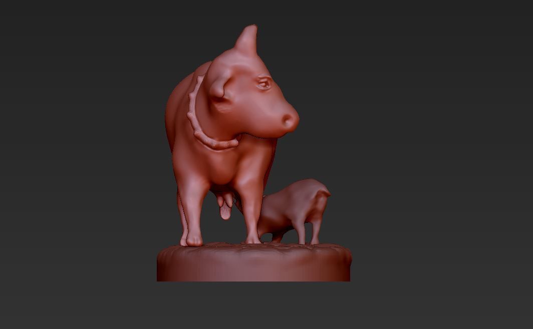 cow small litle cow eating milk 3D model 3D printable | CGTrader