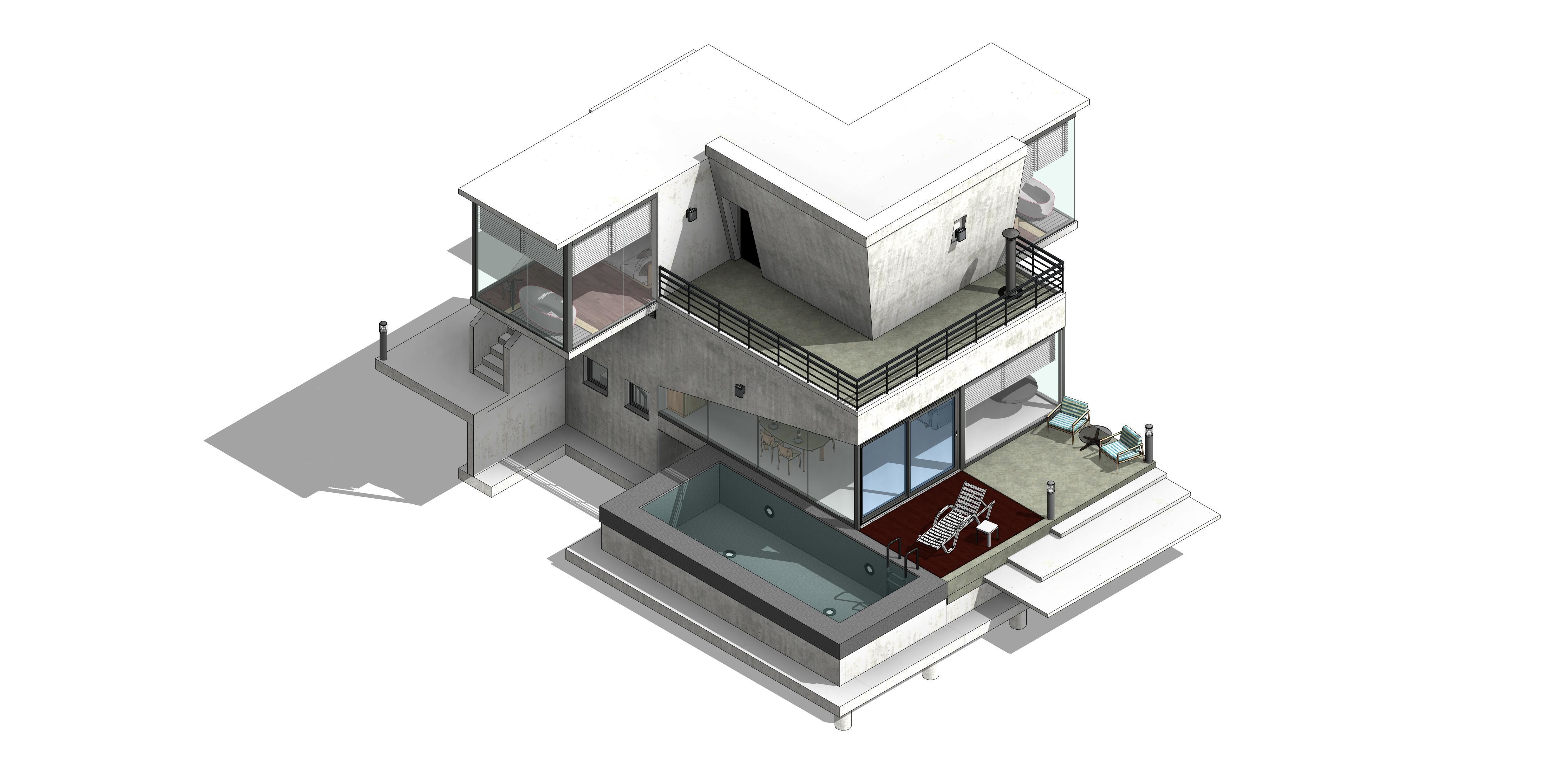 Native Revit Forest House 3D model | CGTrader