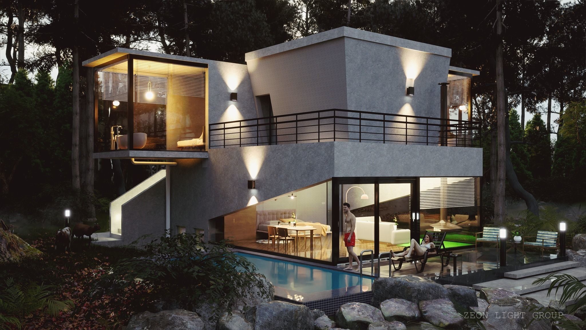 Native Revit Forest House 3D model | CGTrader