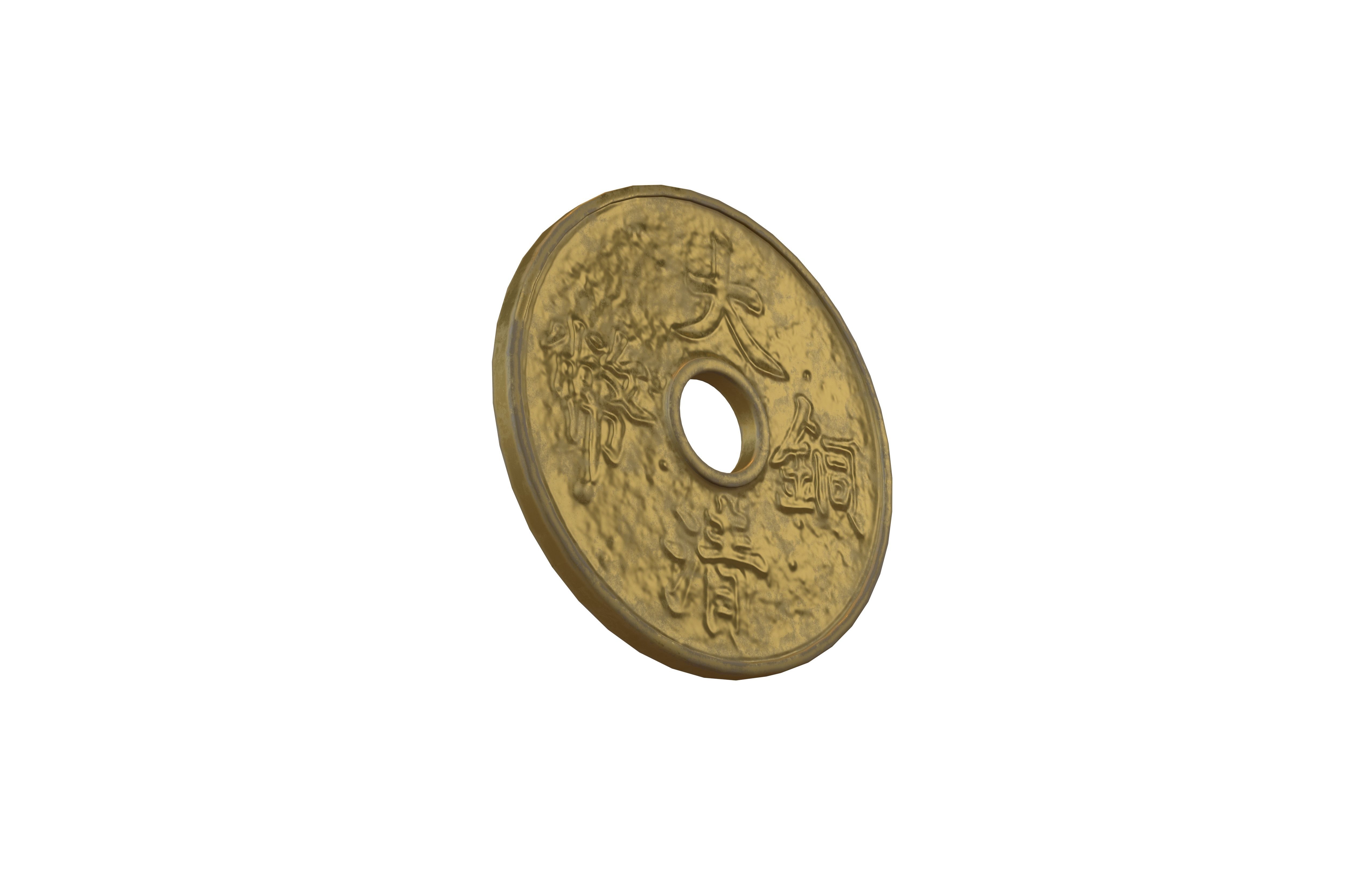 3D model Tai Ching Ti Kuo Copper One-Mil Coin v1 001 VR / AR / low-poly ...