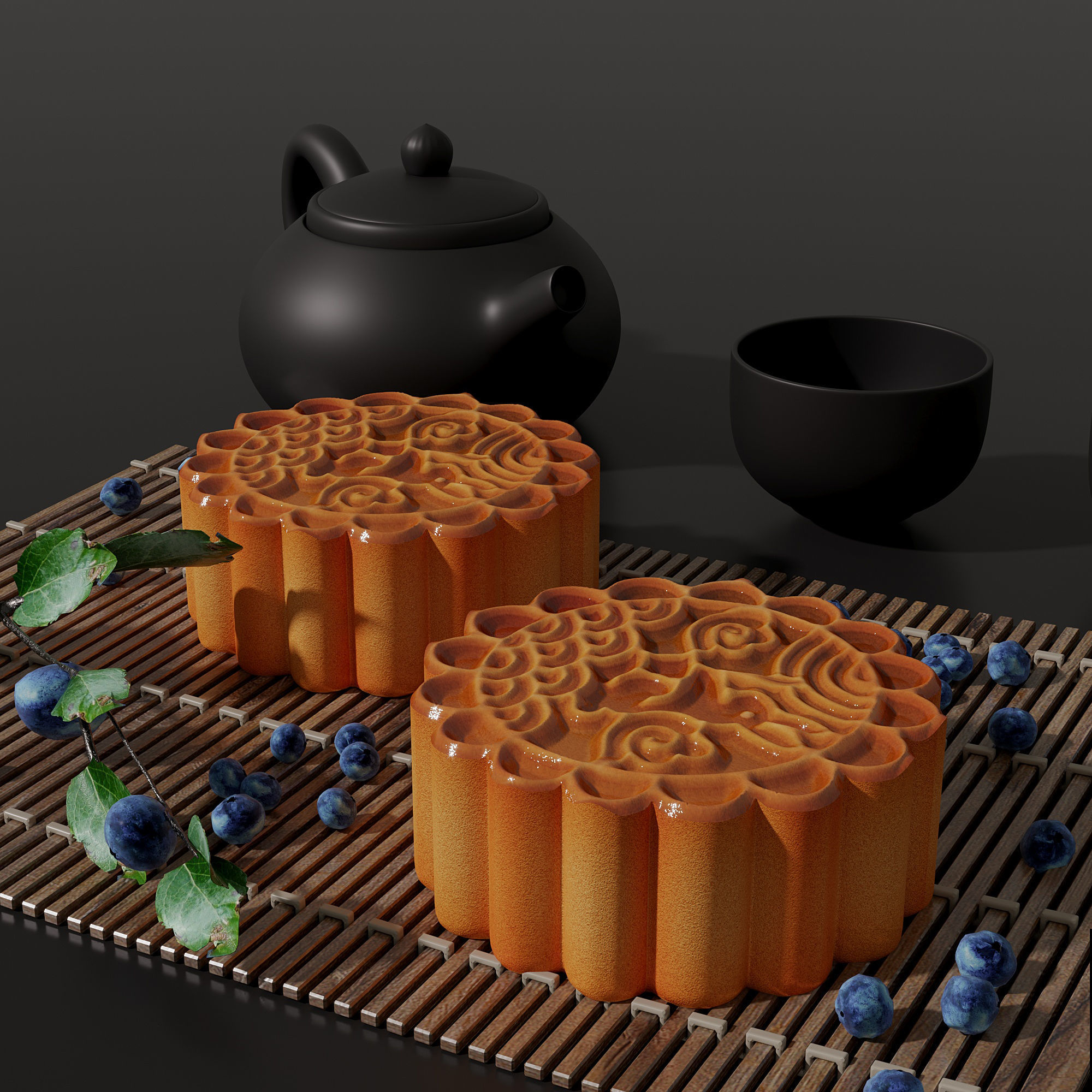 Puins Set Mooncake 1 3D model | CGTrader