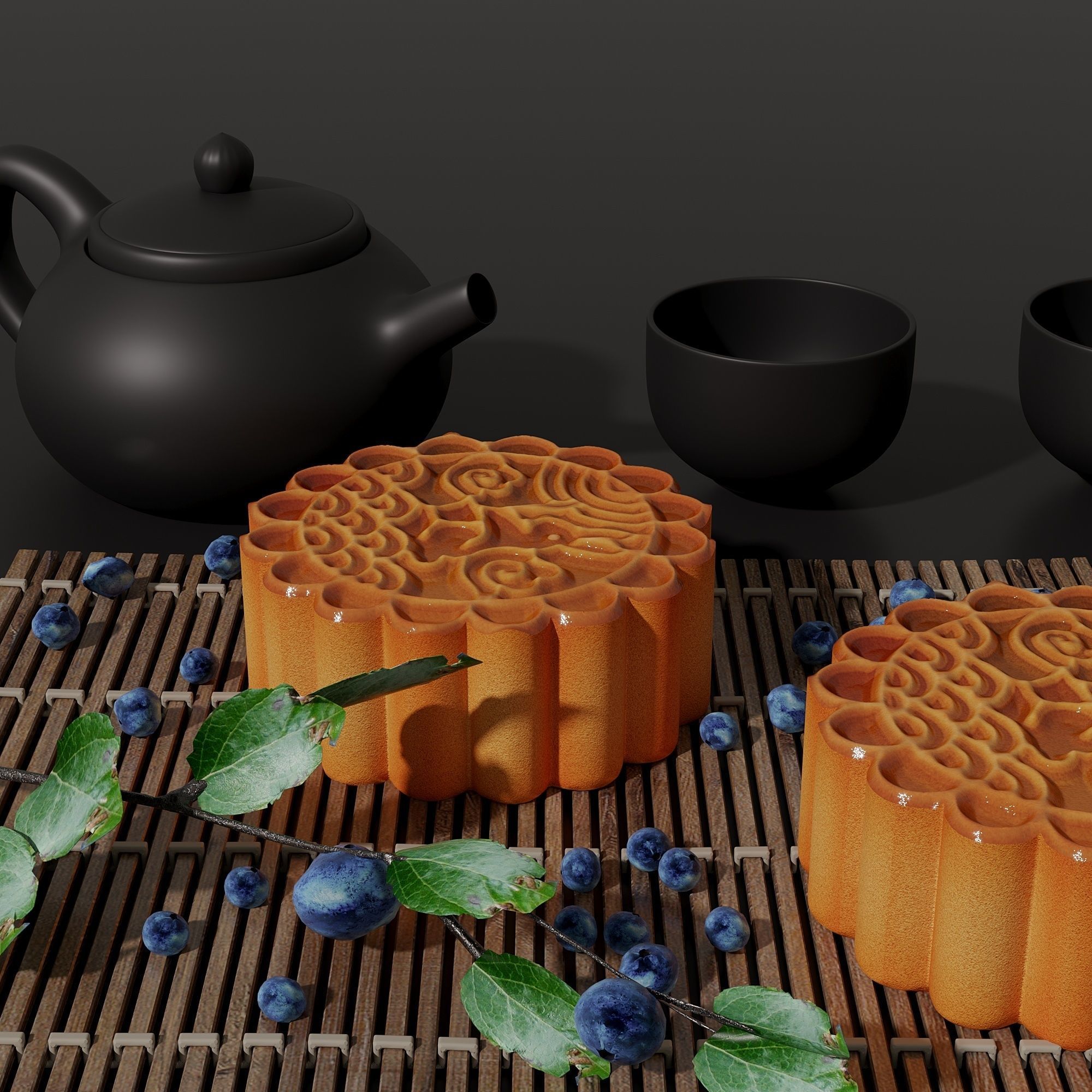 Puins Set Mooncake 1 3D model | CGTrader