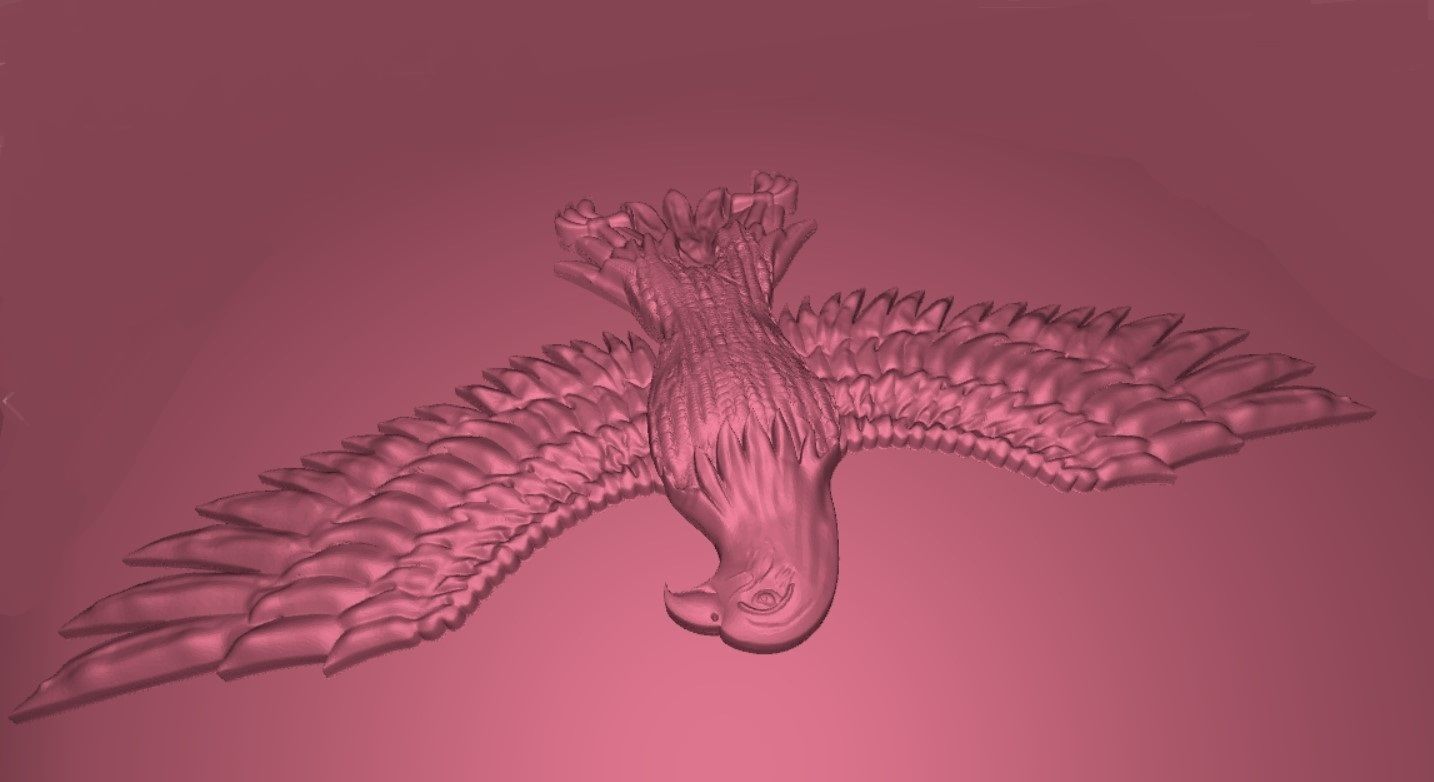 EAGLE ENGRAVING 3D BAS RELIEF DESIGN SCULPTURE 3D model 3D printable ...