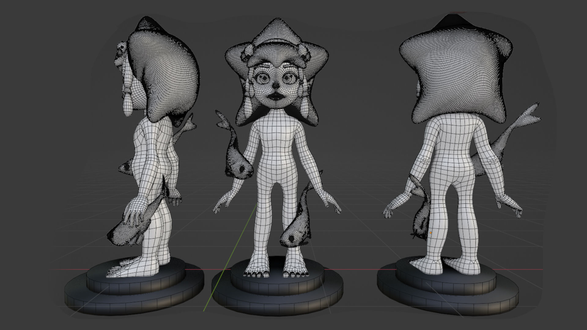 Pisces Character Girl 3D model 3D model | CGTrader