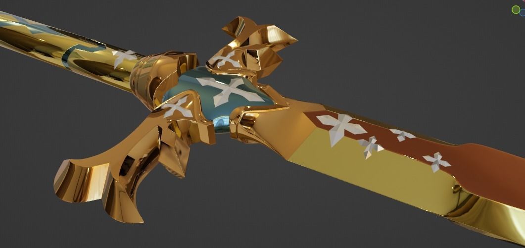 OSMANTHUS SWD 3D PRINT MODEL-FRAGANT OLIVE SWORD-made in Blender 3D ...