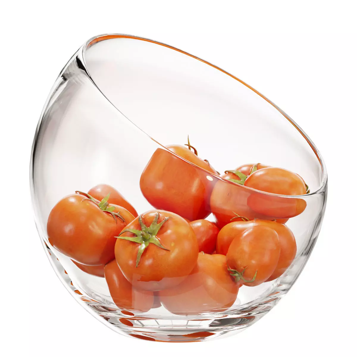 Large Slant Fruit Bowl tomato 3D model | CGTrader