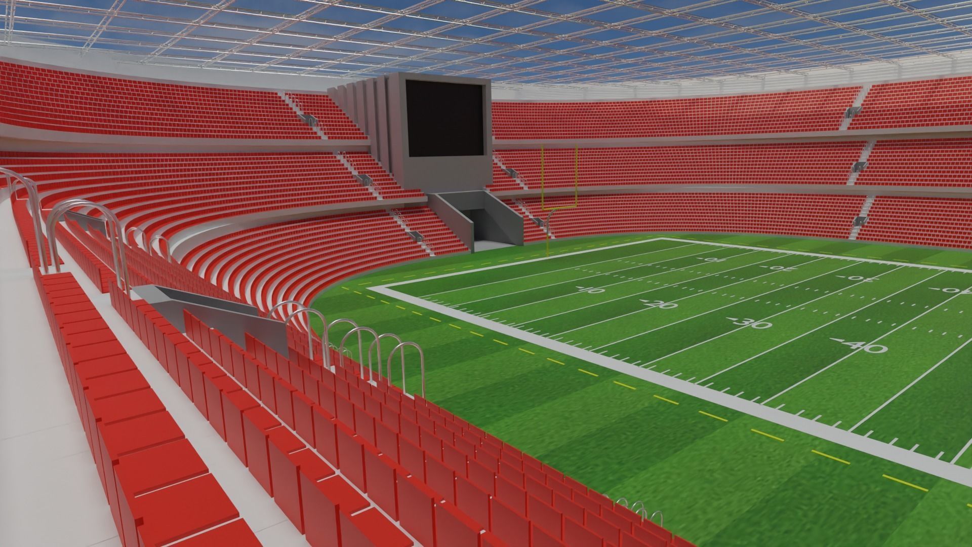 3D model American Football Stadium - Red VR / AR / low-poly | CGTrader