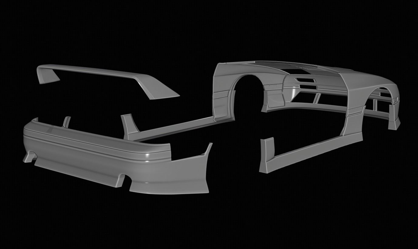 Sexy Style SS Mazda RX7 FC3S Body Kit GTS 3D model | CGTrader