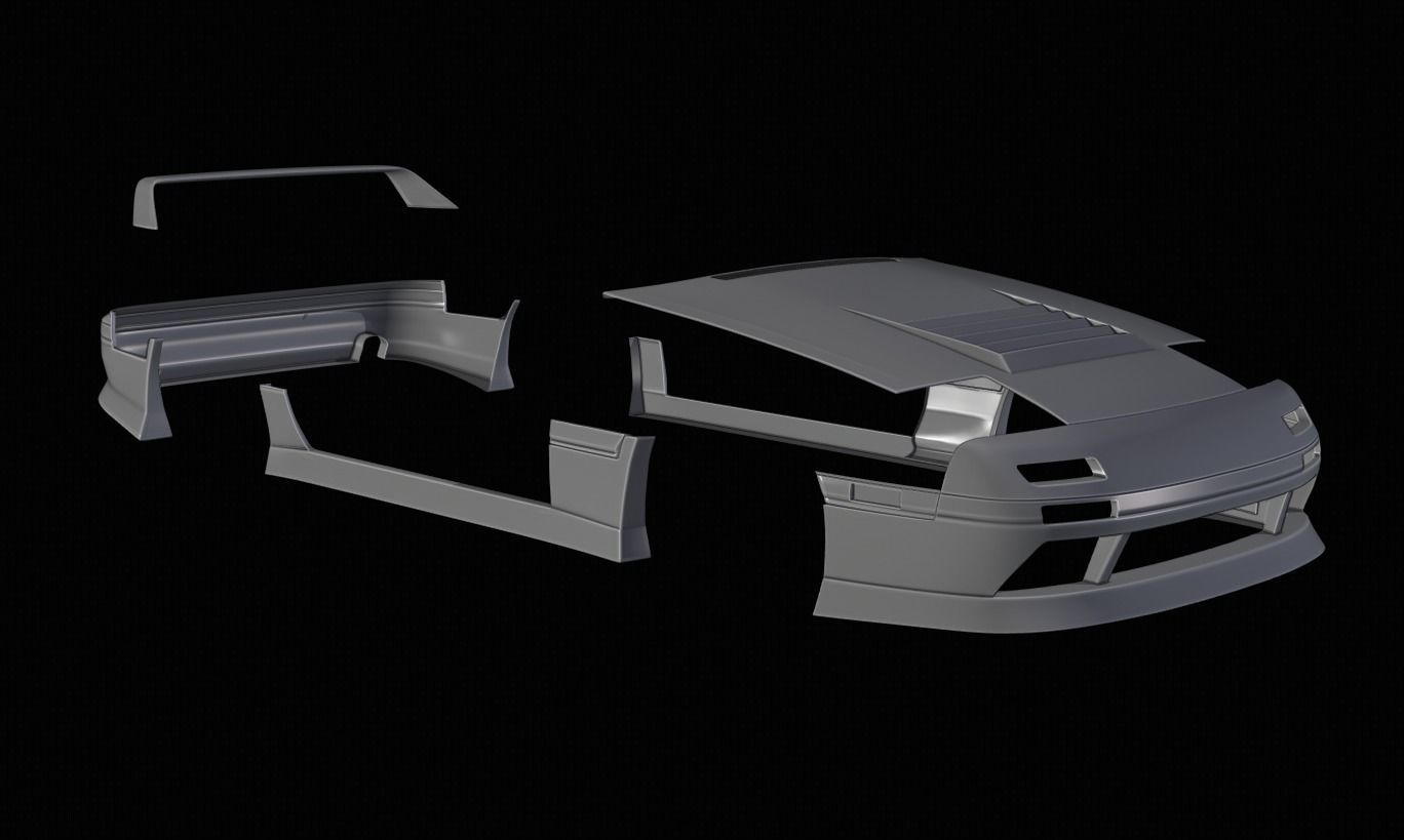 Sexy Style SS Mazda RX7 FC3S Body Kit GTS 3D model | CGTrader