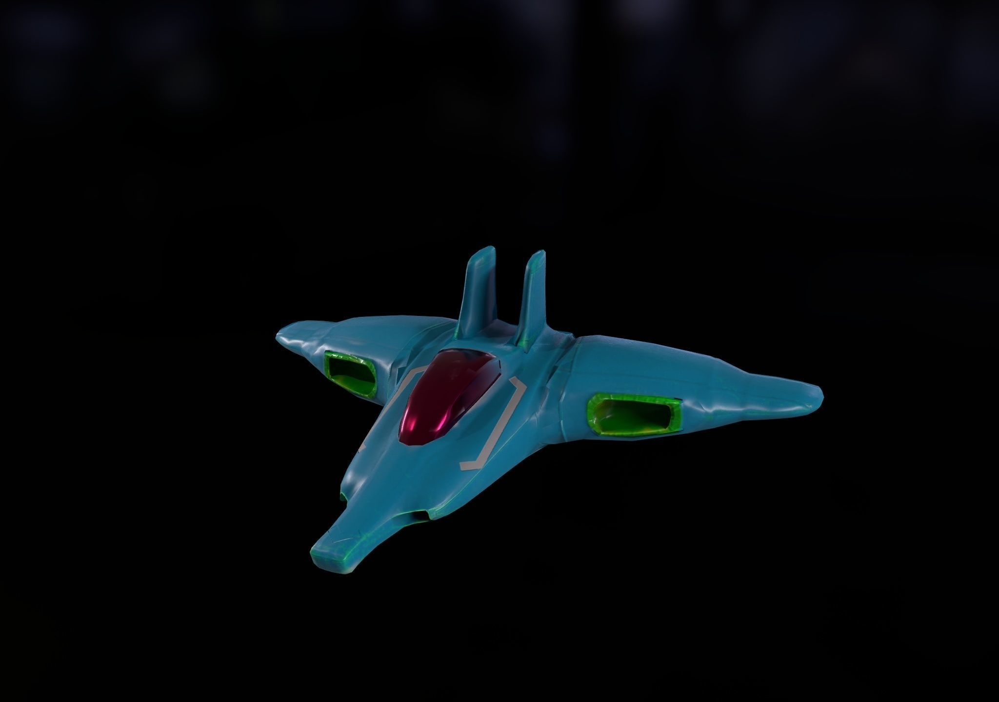 3D model Sci-fi Jet Spaceship roaming through the Space VR / AR / low ...