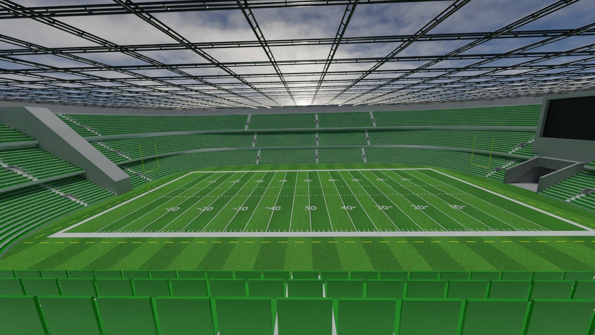 3D model American Football Stadium - Green VR / AR / low-poly | CGTrader
