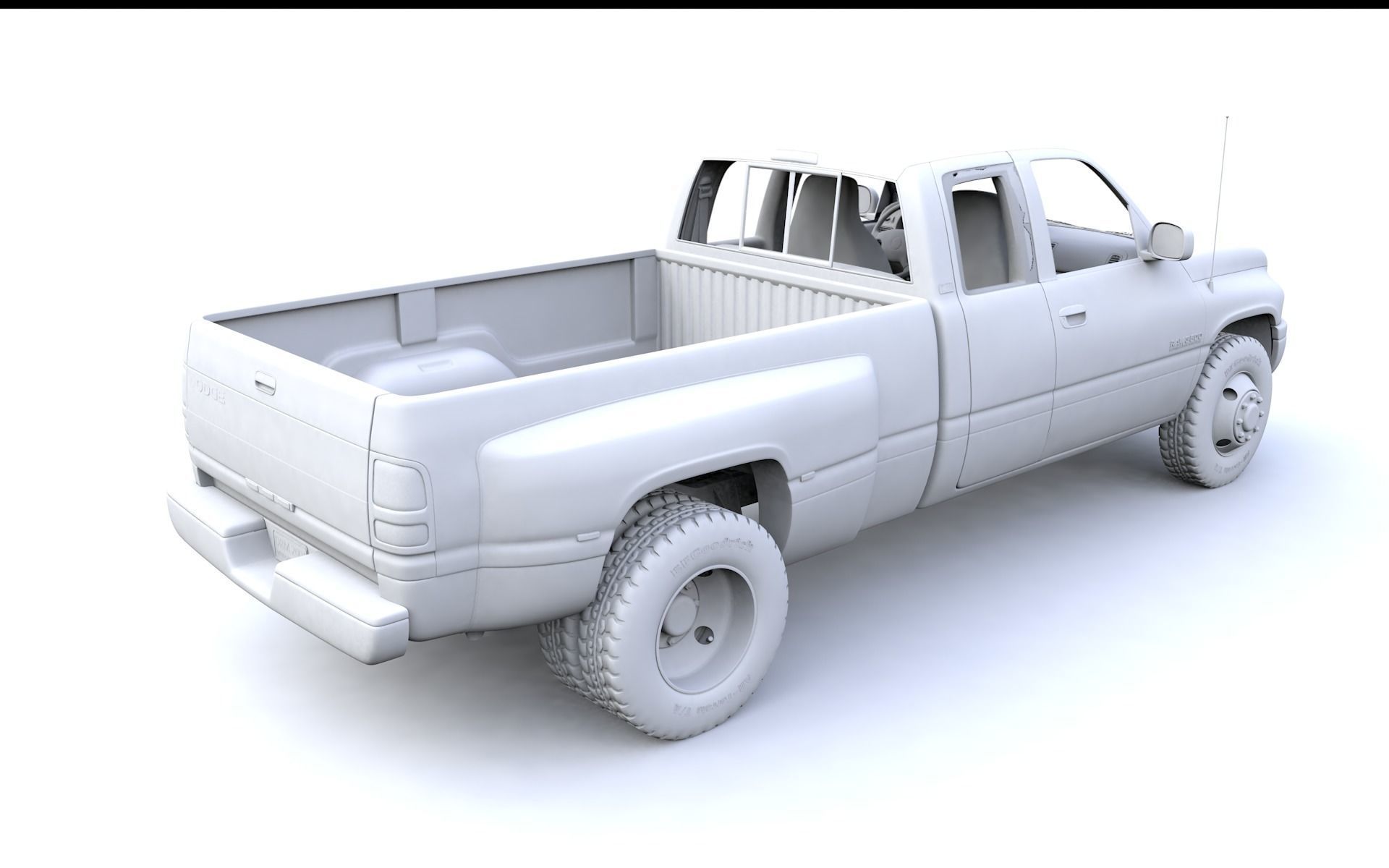 DODGE RAM 3500 DUALLY 2001 3D model | CGTrader