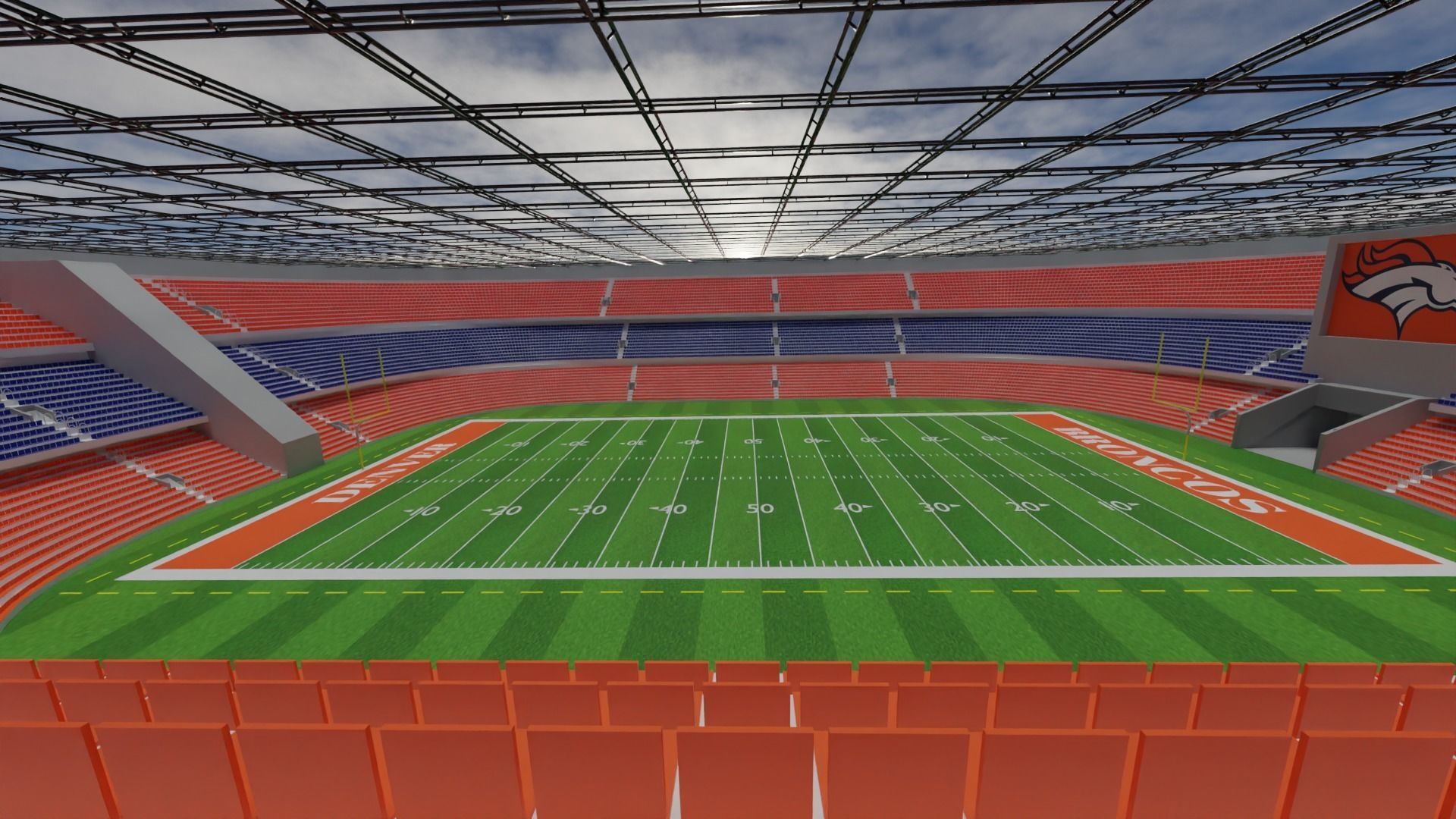 3D model Denver Broncos - American Football Stadium VR / AR / low-poly ...