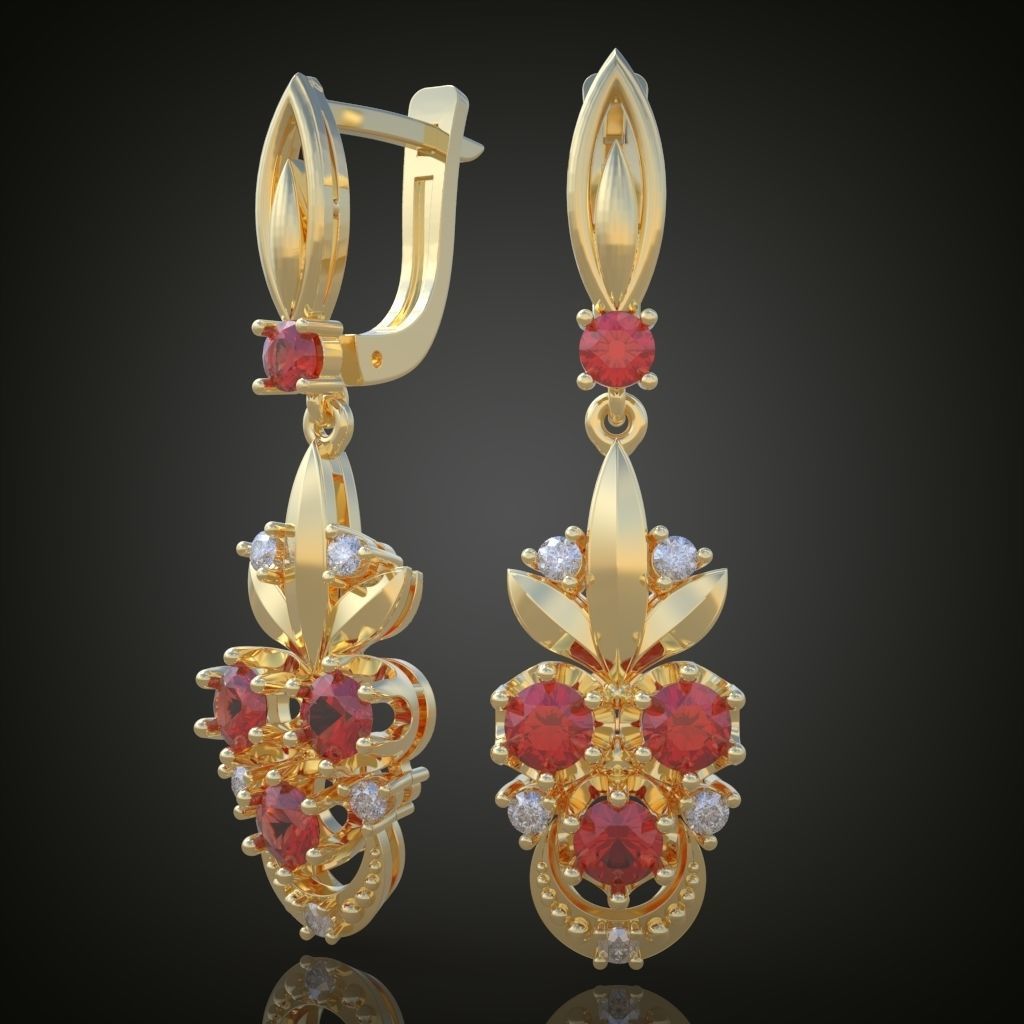 Exclusive Earrings model 3D printable model 0087-13ol free 3D model 3D ...