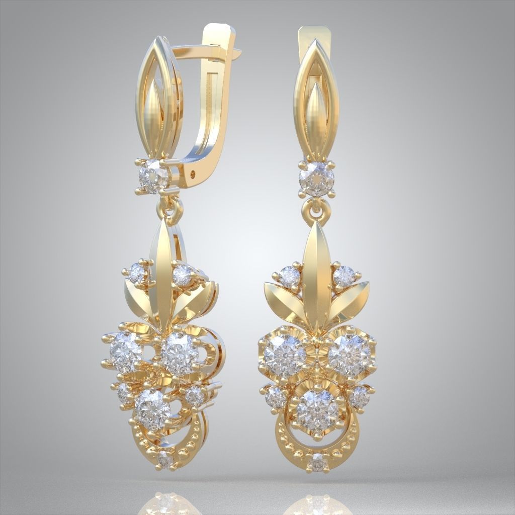 Exclusive Earrings model 3D printable model 0087-13ol free 3D model 3D ...