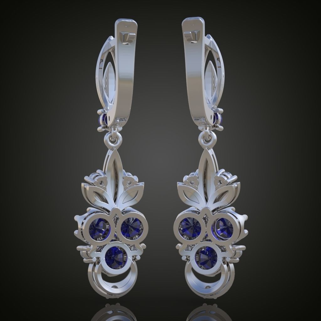 Exclusive Earrings model 3D printable model 0087-13ol free 3D model 3D ...