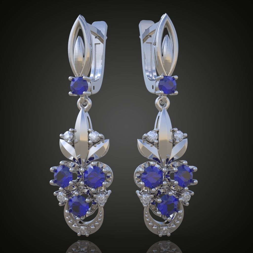 Exclusive Earrings model 3D printable model 0087-13ol free 3D model 3D ...