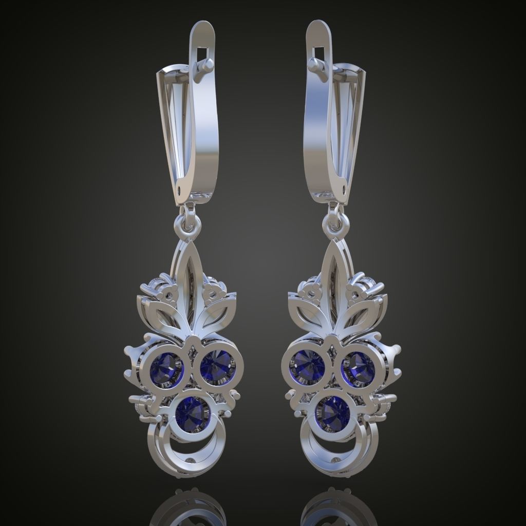 Earring 3D model 3D printable model 0088-8 free 3D model 3D printable ...