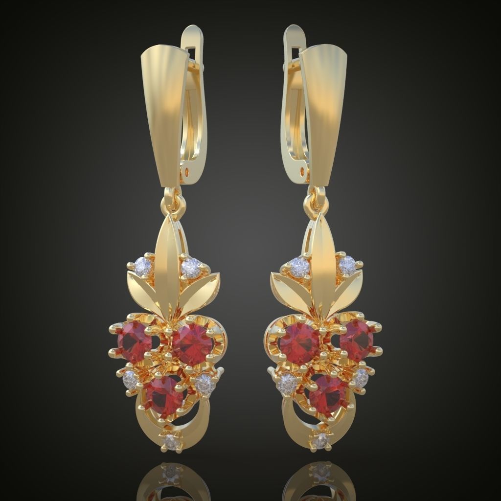 Earring 3D model 3D printable model 0088-8 free 3D model 3D printable ...