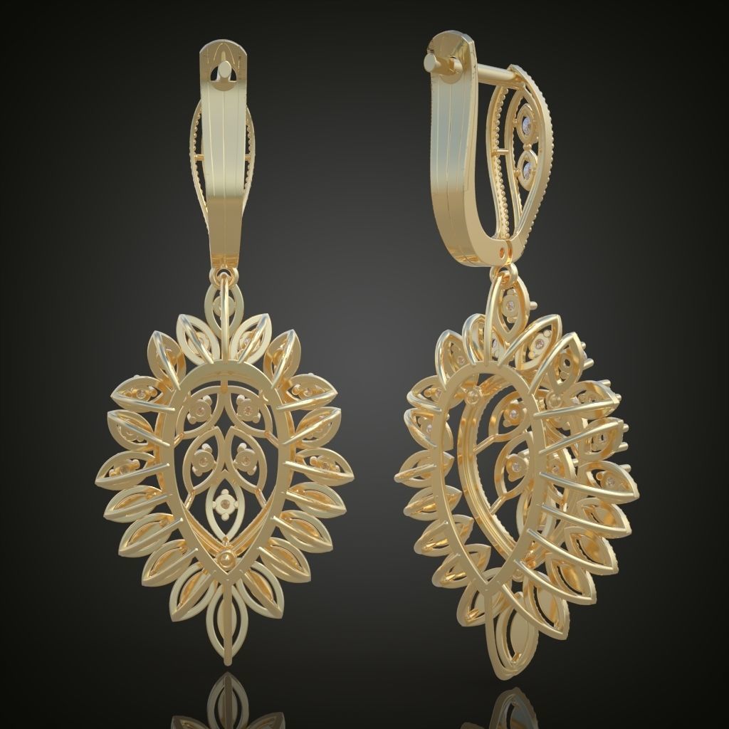 Earring 3D model 3D printable model 0089-11 free 3D model 3D printable ...