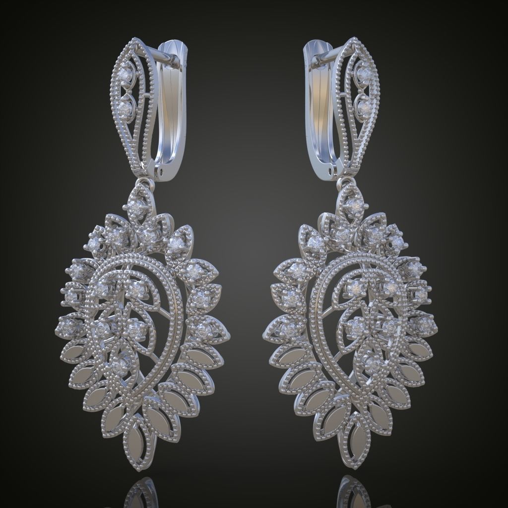 Earring 3D model 3D printable model 0089-11 free 3D model 3D printable ...