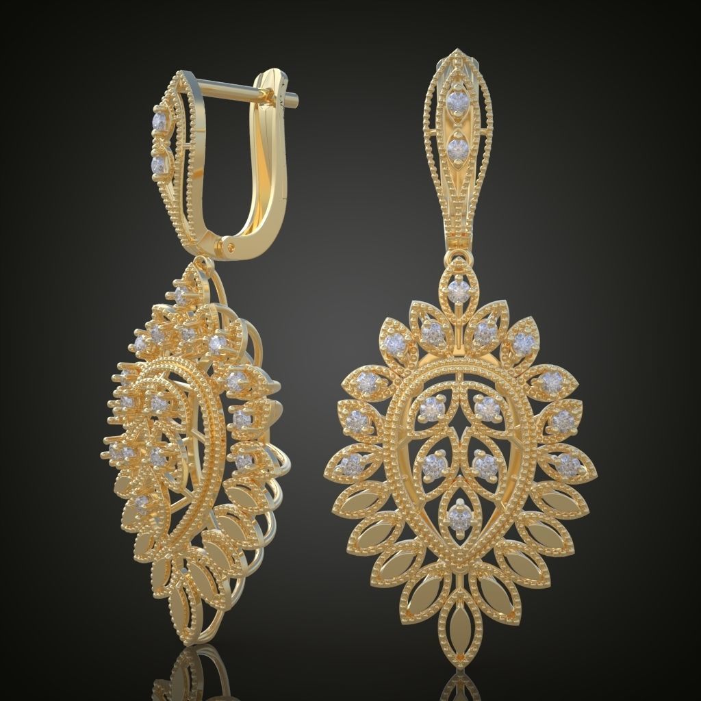 Earring 3D model 3D printable model 0089-11 free 3D model 3D printable ...