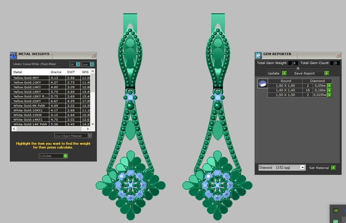 Earring 3D model 3D printable model 0091-7 3D model 3D printable | CGTrader