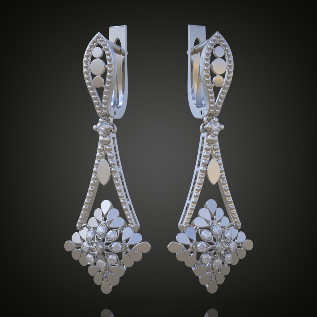 Earring 3D model 3D printable model 0091-7 3D model 3D printable | CGTrader