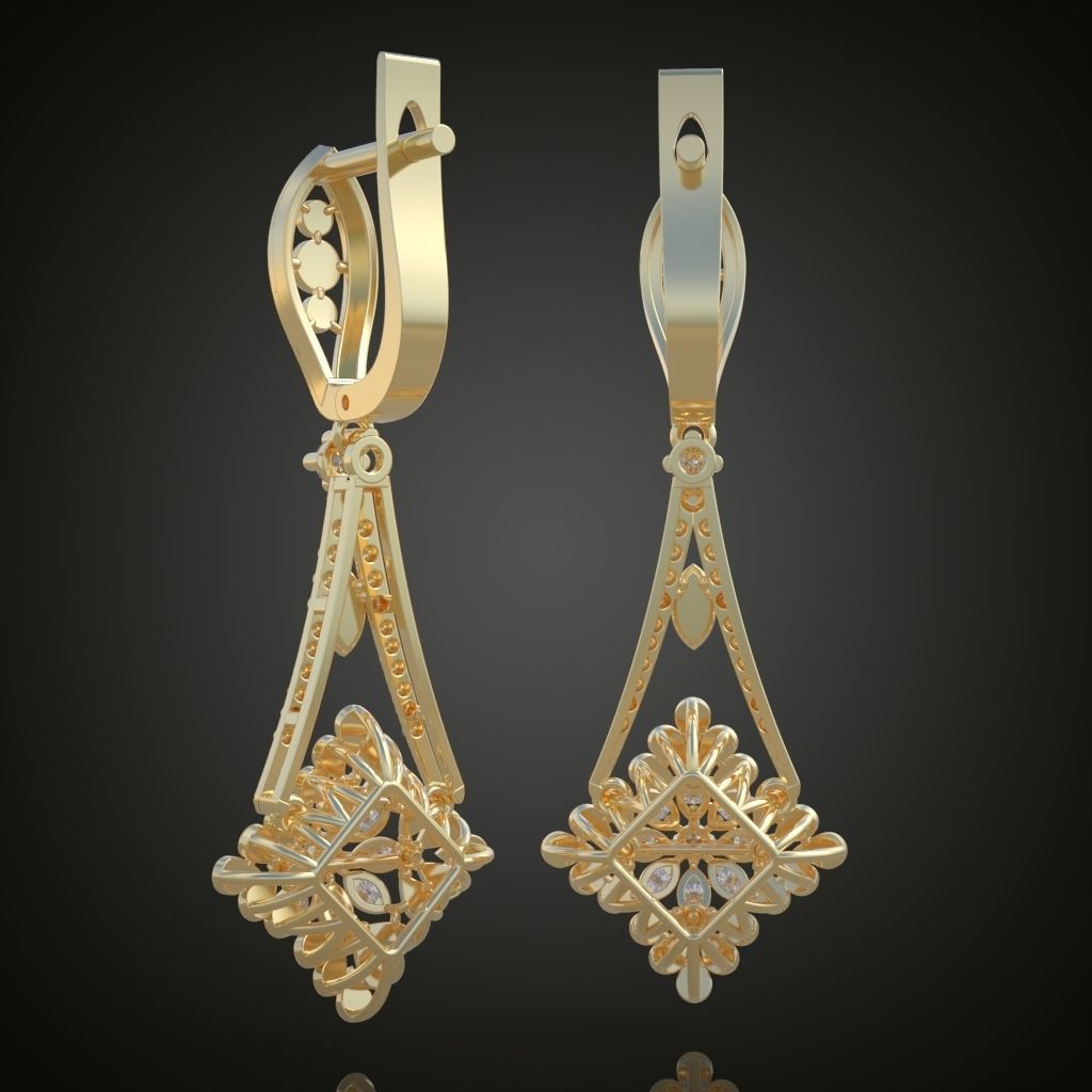 Earring 3D model 3D printable model 0091-7 3D model 3D printable | CGTrader