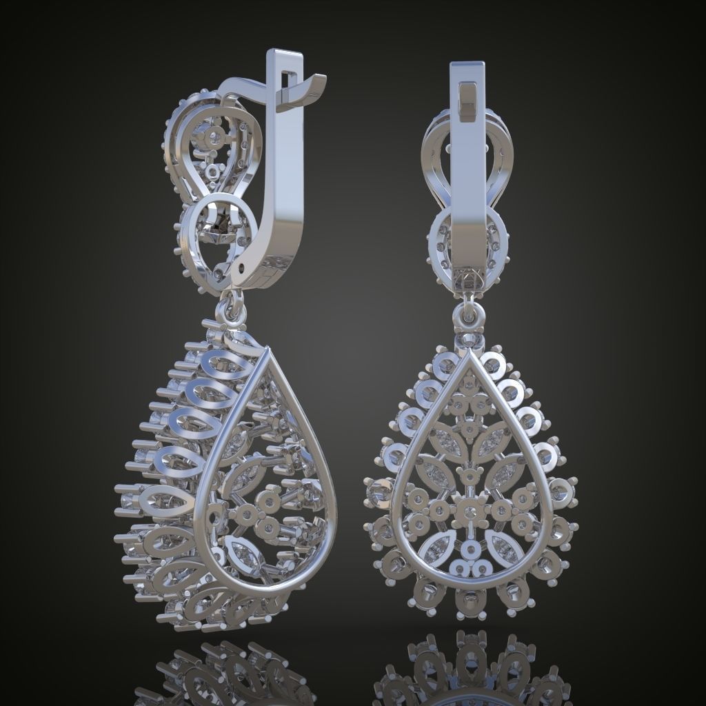 Earring 3D model 3D printable model 0098-10 free 3D model 3D printable | CGTrader