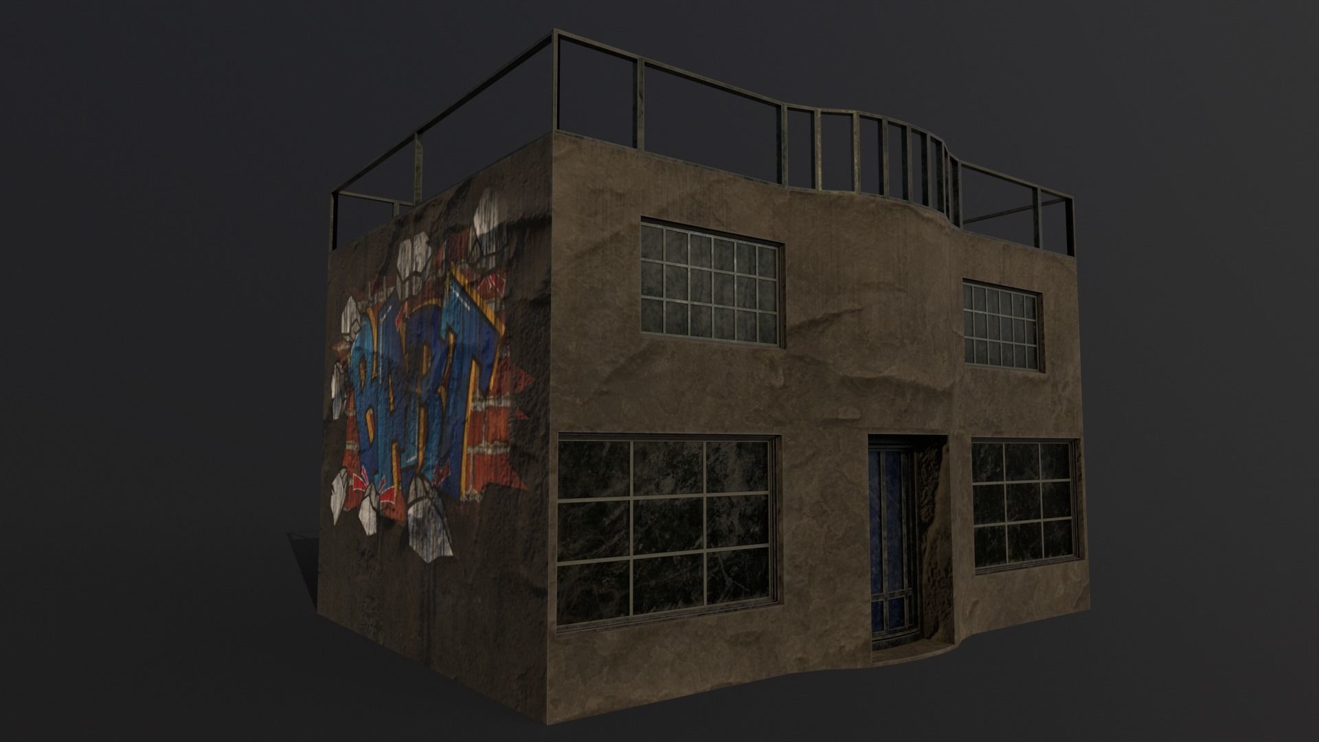 3D model 42 Painted Buildings - Unity and UE package VR / AR / low-poly ...