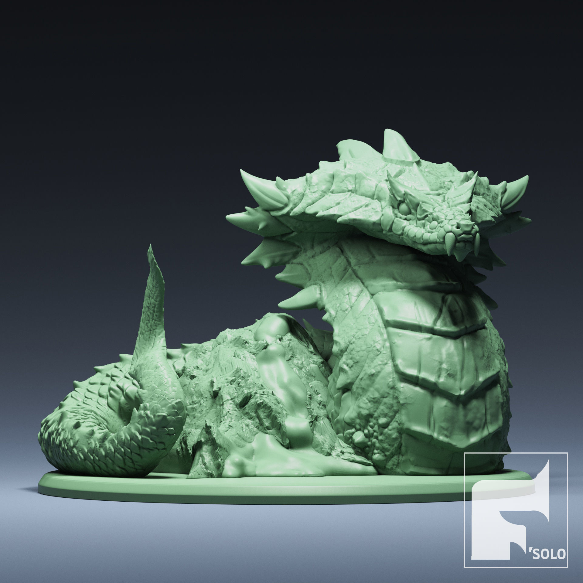 King Snake Monster 3D model 3D printable | CGTrader