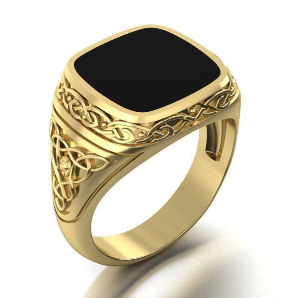 male signet ring celtic pattern 3D model 3D printable | CGTrader